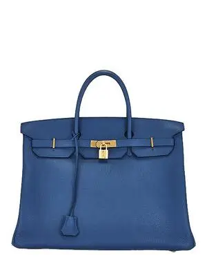 FWRD RENEW Hermes Togo Birkin 40 Retourne Handbag - Bleu Agate