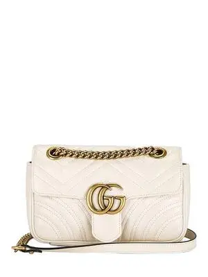 FWRD RENEW Gucci Mini Gg Marmont Shoulder Bag - White