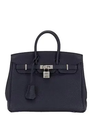 FWRD RENEW Hermes Togo Birkin 25 Handbag - Bleu Encre