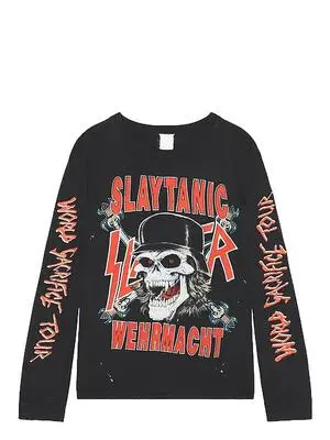 MadeWorn Slayer Long Sleeve T-shirt In Black - Coal