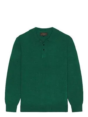 BEAMS Knit Polo 9g In Green - Bright Green