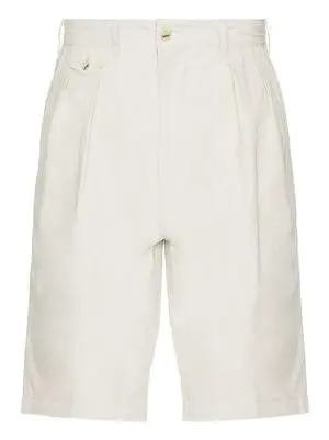 BEAMS 2 Pleats Twill Shorts - Cement
