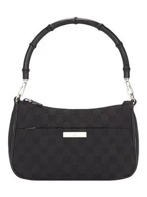 FWRD RENEW Gucci Bamboo Shoulder Bag - Black