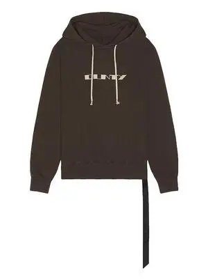 Rick Owens Oversized Hoodie In Scab - Dark Dust & Pearl