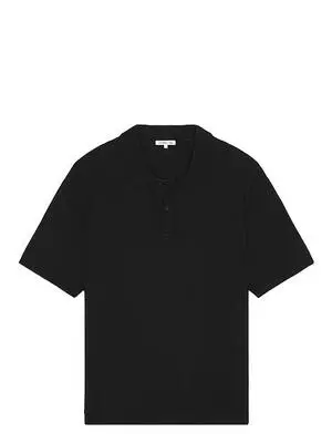 Cotton Citizen Lennon Polo Tee In Black - Jet Black
