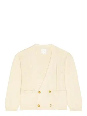 FOUND Double Breasted Cable Knit Cardigan - Cream