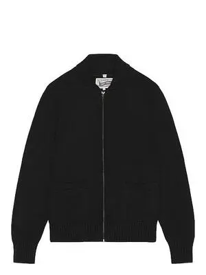 SCHOTT Zip Front Sweater - Black