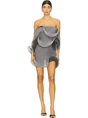 SID NEIGUM Italian Micro Mini Dress - Silver & Black