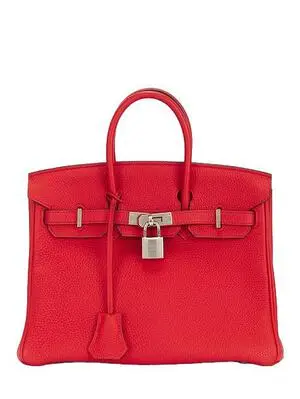 FWRD RENEW Hermes Togo Birkin 25 Handbag - Rouge Casaque