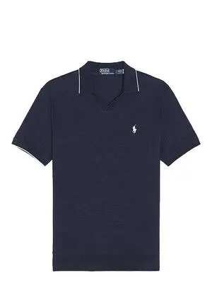 Polo Ralph Lauren Short Sleeve Johnny Collar Polo In Black - Spring Navy Heather