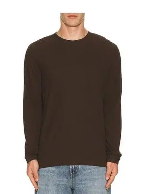 Nn07 Clive Waffle Knit Tee In Brown - Demitasse