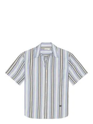 Simkhai Deacon Oversized Shirt In Blue - Blue Multi Stripe