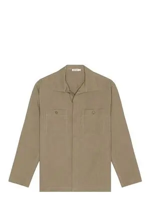 Simkhai Sean Shirt Jacket In Olive - Faded Olive