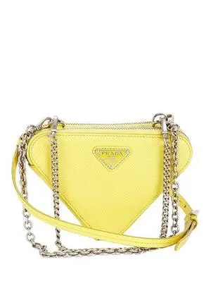 FWRD RENEW Prada Saffiano Triangle Shoulder Bag - Yellow