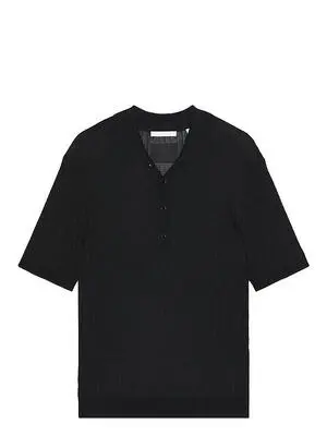 Helmut Lang Pointelle Polo - Black