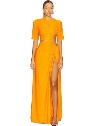 SID NEIGUM For Fwrd Gathered Slit Dress - Tangerine