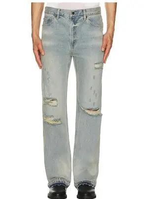 MIDNIGHT RODEO Distressed Denim Jeans - Blue Wash