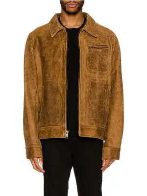 SCHOTT Duke Unlined Rough Suede Jacket - Brown
