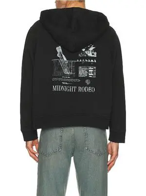 MIDNIGHT RODEO Auto Full Zip Hoodie - Distressed Black