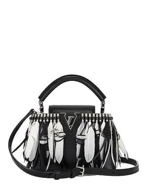 FWRD RENEW Louis Vuitton Feather Capucines Bb Handbag - Black