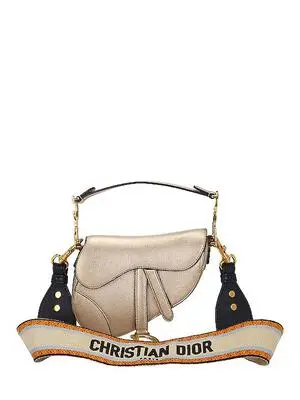 FWRD RENEW Dior Mini Saddle Bag - Gold