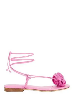 Magda Butrym Crochet Flower Flat Sandal - Pink