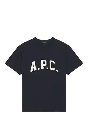 A.p.c. Marcus T-shirt In Navy - Dark Navy & Ecru