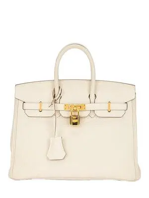 Undefined Hermes Togo Birkin 25 Handbag - Craie