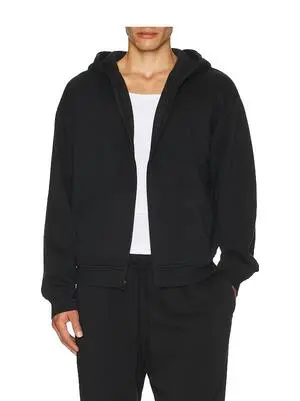 SKIMS Fleece Zip-up Hoodie - Washed Onyx