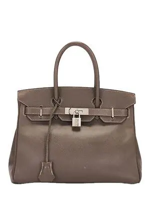 FWRD RENEW Hermes Epsom Birkin 30 Handbag - Etain & Bleu Thalassa