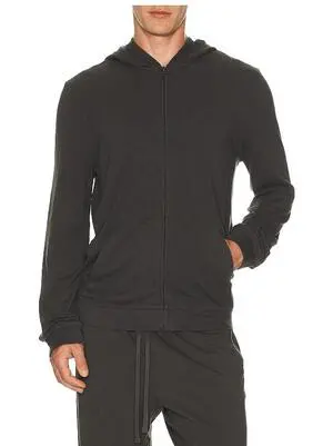 SKIMS Jersey Zip Up Hoodie - Ash