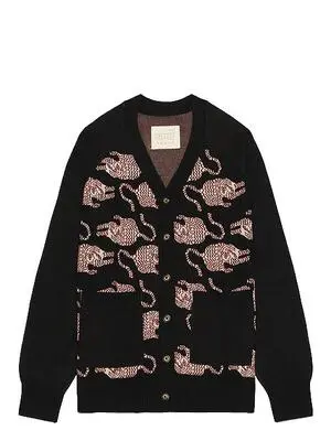 KARDO Agamay Knitted Cardigan With Patch Pockets - Black