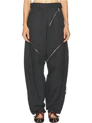 Attico Zipper Long Pant - Dark Grey