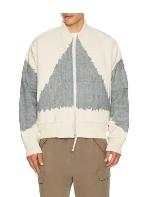 KARDO Max Oversized Quilted Bomber Jacket - Off White & Air Blue