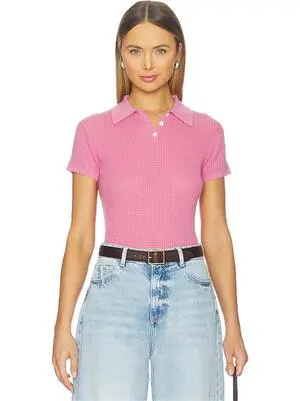 Guest In Residence Shrunken Polo Top - Rose