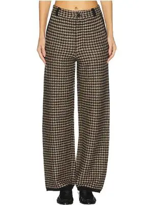 Guest In Residence Houndstooth Tailored Trouser - Black & Dune