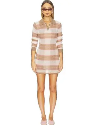 Guest In Residence Shadow Plaid Polo Dress - Taupe Combo