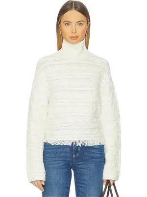 Guest In Residence Cropped Cable Turtleneck Sweater - Cream