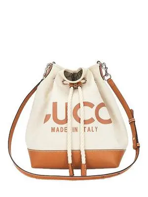 FWRD RENEW Gucci Logo Bucket Bag - White