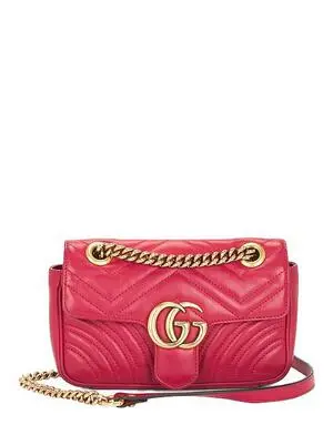 Undefined Gucci Mini Gg Marmont Shoulder Bag - Hibiscus Red