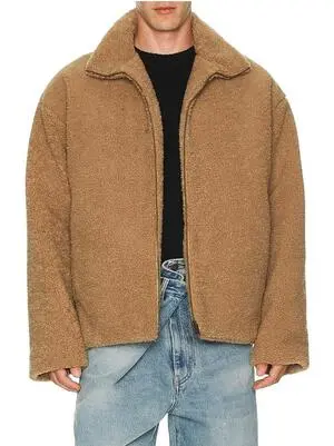 DARKPARK Faux Shearling Drop Shoulder Jacket - Camel