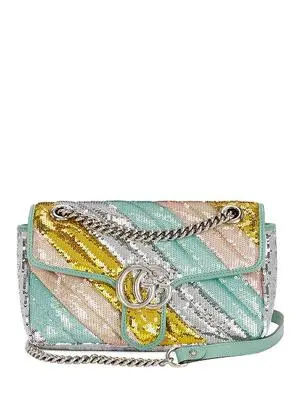 FWRD RENEW Gucci Sequin Gg Marmont Shoulder Bag - Multi