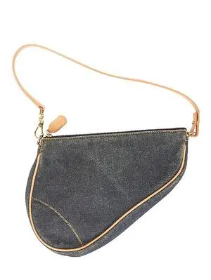FWRD RENEW Dior Denim Vintage Pochette Saddle Bag - Blue