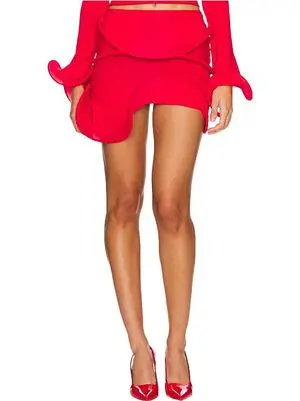 SID NEIGUM Wave Hem Mini Skirt - Red