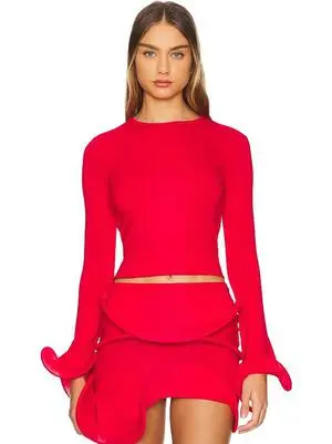 SID NEIGUM Wave Sleeve Top - Red