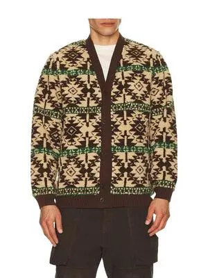 BEAMS Cardigan Boa Jacquard - Brown