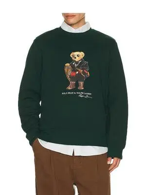 Polo Ralph Lauren Novelty Holiday Bear Crewneck Sweatshirt - Moss Agate