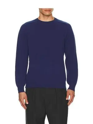 BEAMS Crew 9g Sweater - Blue