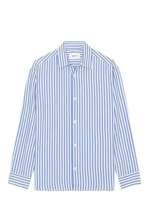Nn07 Freddy Shirt In Baby Blue - Blue Stripe