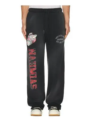 NAHMIAS Des Nations Wide Sweatpants In Black - Aged Black